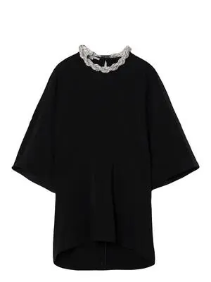 Stella McCartney Falabella Crystal-embellished Paneled Top - Black