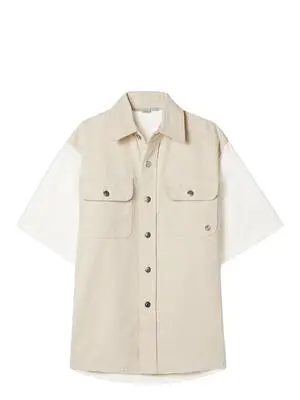 Stella McCartney Two-tone Denim Shirt - Cream