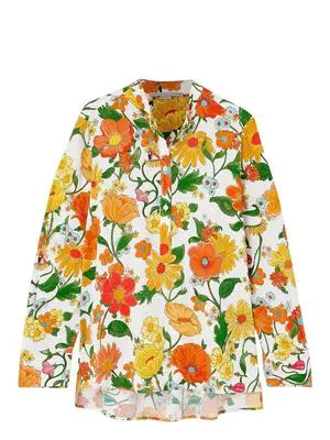 Stella McCartney Floral-print Twill Shirt - Orange