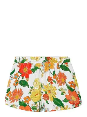 Stella McCartney Floral-print Twill Shorts - Orange