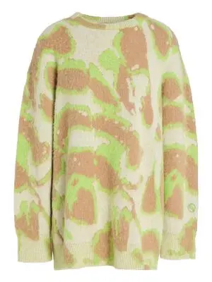 Stella McCartney Jacquard-knit Alpaca And Wool-blend Sweater - Lime Green