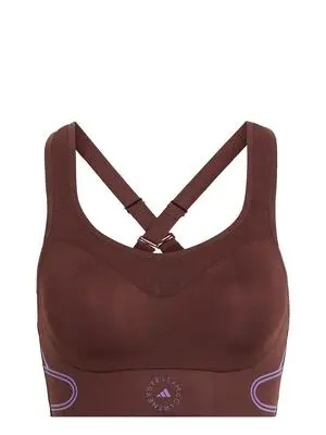 Adidas By Stella McCartney Logoprint Stretch Sports Bra - Merlot