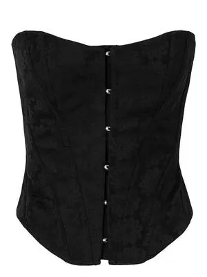 Stella McCartney Lace-up Jacquard Bustier Top - Black