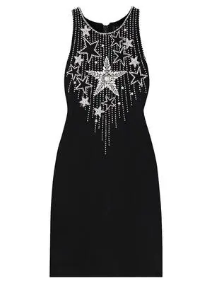 Balmain Crystal-embellished Jersey Mini Dress - Black