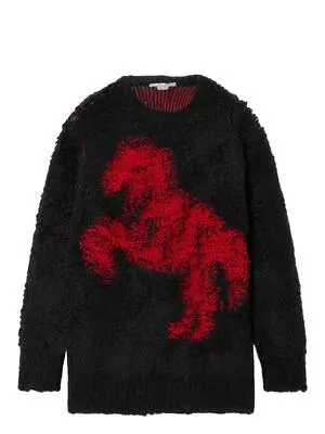 Stella McCartney Oversized Jacquard-knit Alpaca-blend Sweater - Black