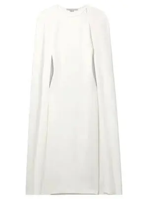 Stella McCartney Cape-effect Crepe Midi Dress - White