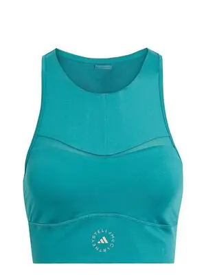 Adidas By Stella McCartney Truepurpose Cropped Perforated Stretch Top - Teal