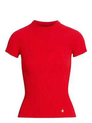 Balmain Ribbed-knit Top - Red