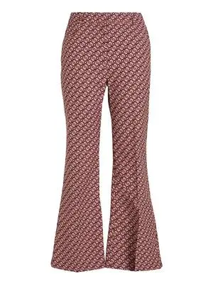Stella McCartney Wool-blend Jacquard Flared Pants - Burgundy