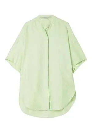 Stella McCartney Oversized Linen And Cotton-blend Shirt - Light Green