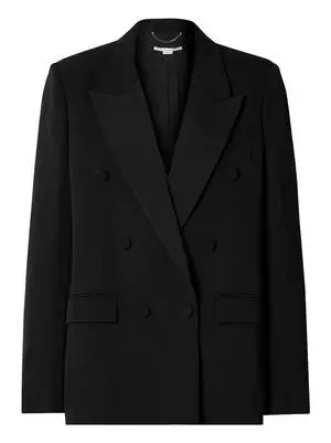 Stella McCartney Oversized Double-breasted Wool-blend Blazer - Black
