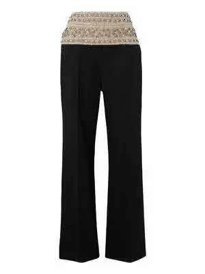 Stella McCartney Crystal-embellished Wool-twill Pants - Black