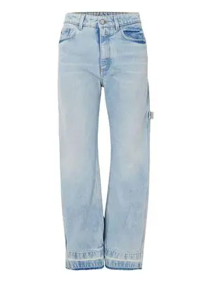 Stella McCartney Distressed Mid-rise Straight-leg Jeans - Light Denim