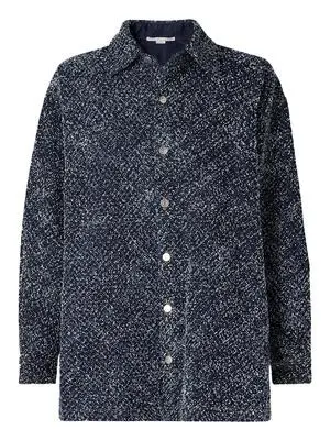 Stella McCartney Oversized Bouclé-denim Shirt - Dark Denim