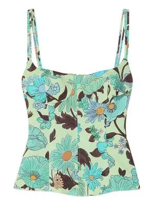 Stella McCartney Floral-print Twill Camisole - Light Green