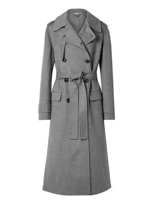 Stella McCartney Belted Wool-felt Trench Coat - Gray
