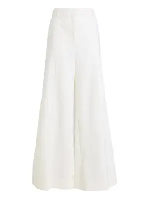 Stella McCartney Pleated Wool-blend Twill Wide-leg Pants - Cream