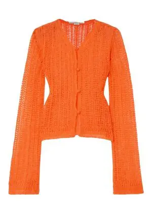 Stella McCartney Open-knit Alpaca-blend Cardigan - Bright Orange
