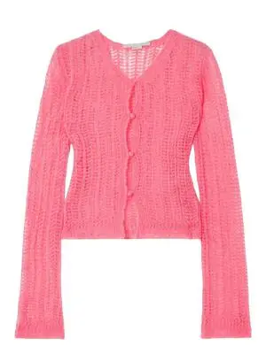 Stella McCartney Open-knit Alpaca-blend Cardigan - Bubblegum