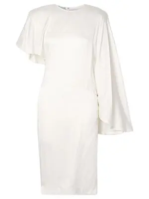 Stella McCartney Asymmetric Draped Satin Midi Dress - Off-white