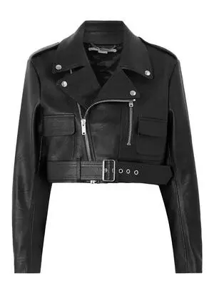 Stella McCartney Cropped Biker Jacket - Black