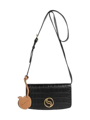 Stella McCartney Swave Croc-effect Shoulder Bag - Black