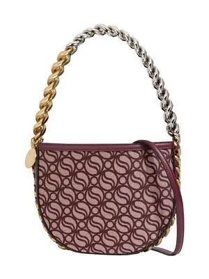 Stella McCartney Frayme Swave Jacquard Shoulder Bag - Burgundy