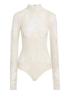 Stella McCartney Guipure Lace And Tulle Bodysuit - White