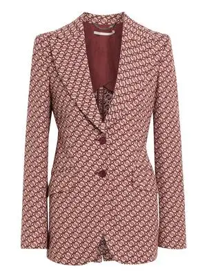 Stella McCartney Wool-blend Jacquard Blazer - Merlot