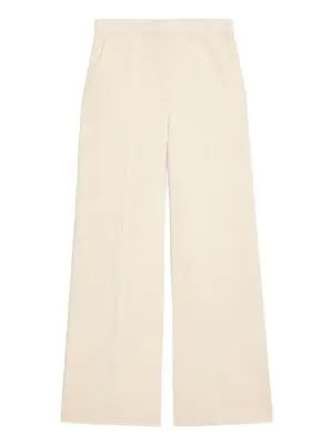 Stella McCartney Cotton And Linen-blend Twill Wide-leg Pants - Ecru