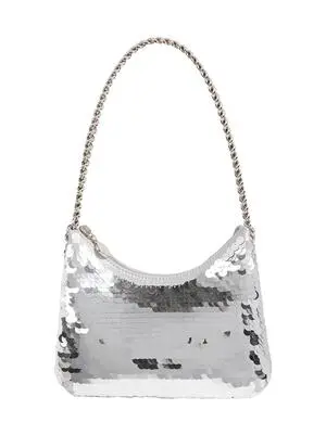 Stella McCartney Falabella Sequined Satin Shoulder Bag - Silver