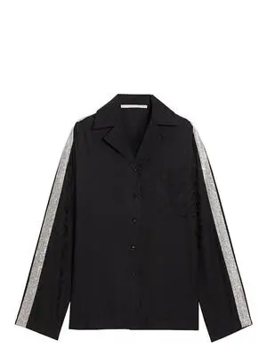 Stella McCartney Crystal-embellished Satin-jacquard Shirt - Black