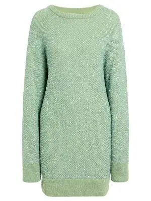 Stella McCartney Sequin-embellished Wool-blend Mini Dress - Mint