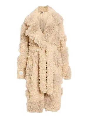 Stella McCartney Teddy Fleece Coat With Detachable Waist Tie - Cream