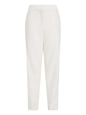 Balmain Satin-trimmed Wool Tapered Pants - Ivory