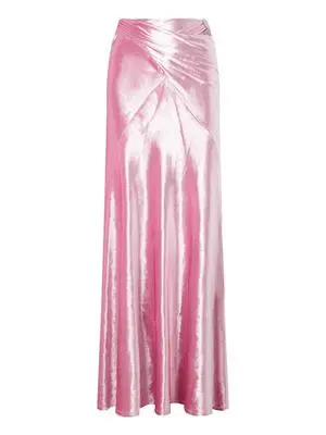 Rabanne Wrap-effect Crystal-embellished Velvet Maxi Skirt - Pink