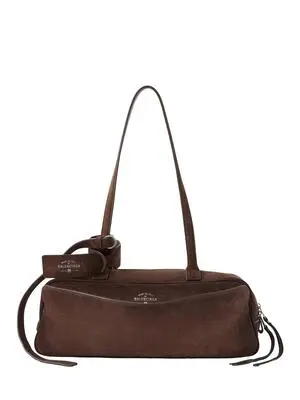 Balenciaga Carrie Small Suede Shoulder Bag - Brown