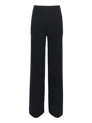 ALLUDE Wool-cashmere Straight Trousers - Navy