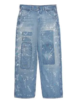 Polo Ralph Lauren Paint-splatter Distressed Straight Jeans - Blue