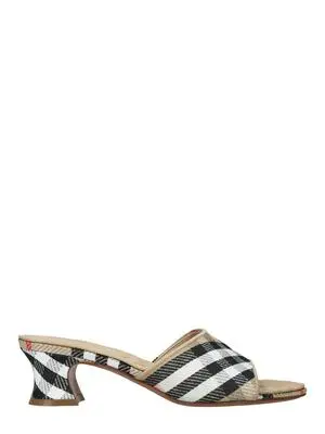 Burberry Sloane Check Mules - Beige