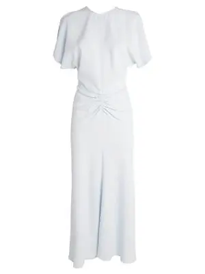 Victoria Beckham Satin Bela Midi Dress - Ivory