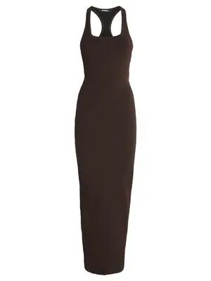 Jacquemus Croc-effect Racerback Maxi Dress - Brown
