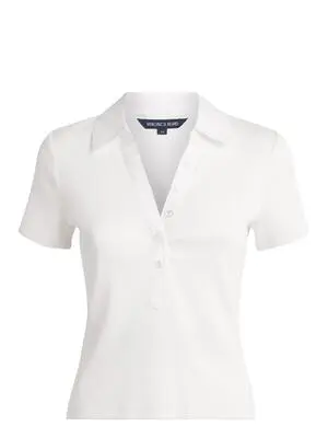 Veronica Beard Stretch-cotton Kearney Polo Shirt - White