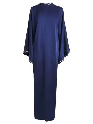 Stella McCartney Satin Faux Pearl-detail Maxi Dress - Navy