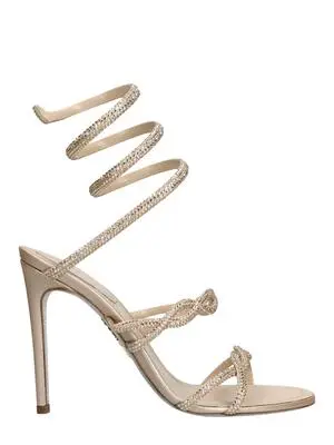 Rene Caovilla Embellished Cleo 105 Sandals - Beige