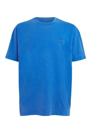 SAMSOE SAMSOE Organic Cotton Logo T-shirt - Blue