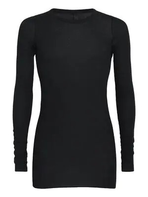 Rick Owens Cotton Jersey Mini Rib T-shirt - Black
