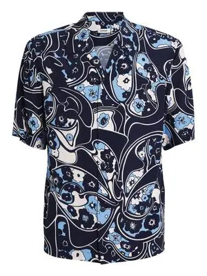 Sandro Short-sleeve Floral Shirt - Blue