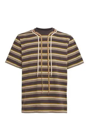 CRAIG GREEN Cotton Stripe Trek-lace T-shirt - Grey