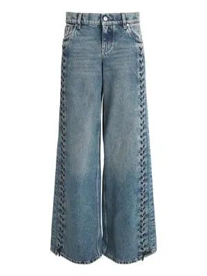 Stella McCartney Lace-up Wide-leg Jeans - Blue